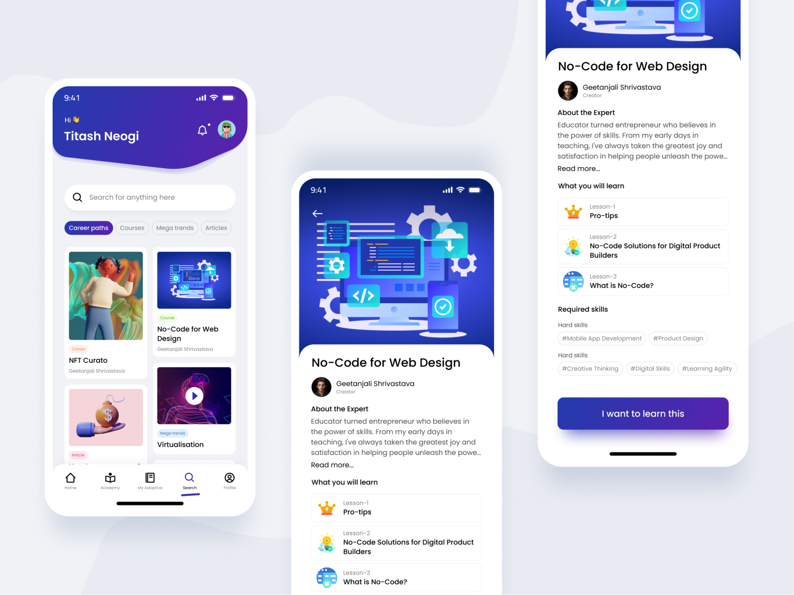 Adaptiv.me | Concept Screens by Harish Kumar on Dribbble