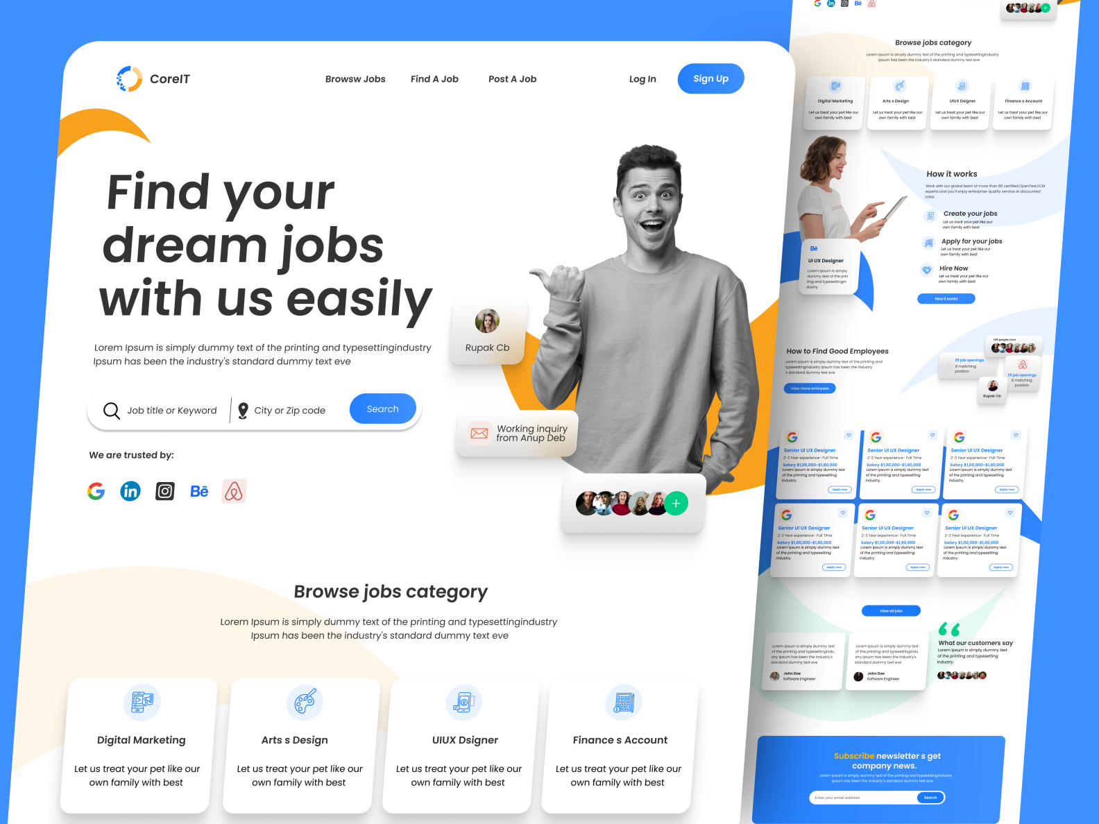 Find Job-Creative Agency-CoreIT by Your UI/UX Designer on Dribbble