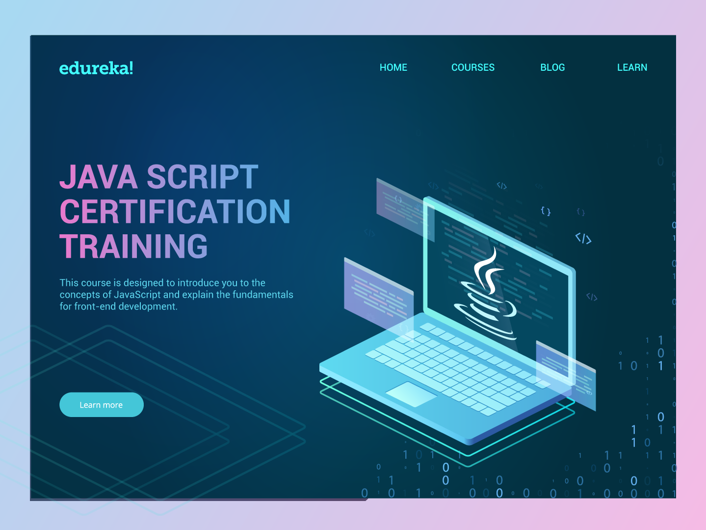 Landing Page Design For Java Script By Rajesh Kothuru On Dribbble