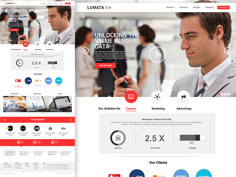 Lumata homepage demo design by Prashant Kamat on Dribbble