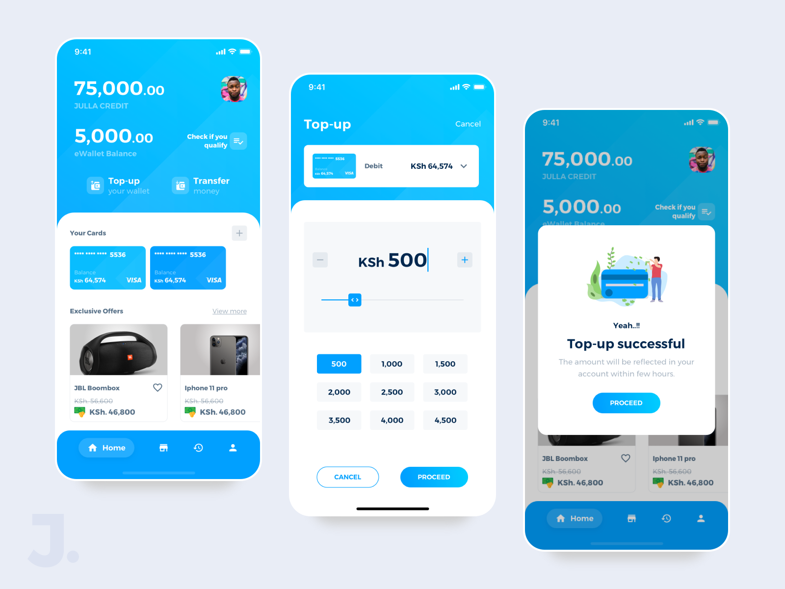 Julla - Top up Screen by Mr. Anonymous on Dribbble
