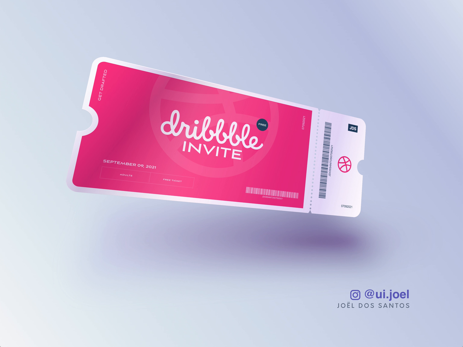 1 Dribbble invitation by Joël Dos Santos on Dribbble