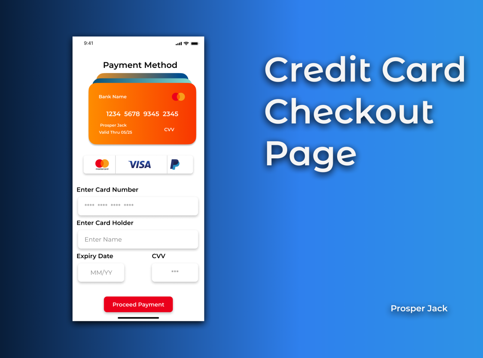 Credit Card Checkout Page by Prosper Jack on Dribbble