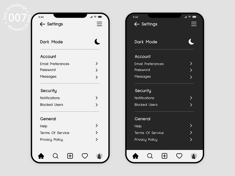 Daily Ui Challenge Settings 007 By Eva Leotsakou On Dribbble