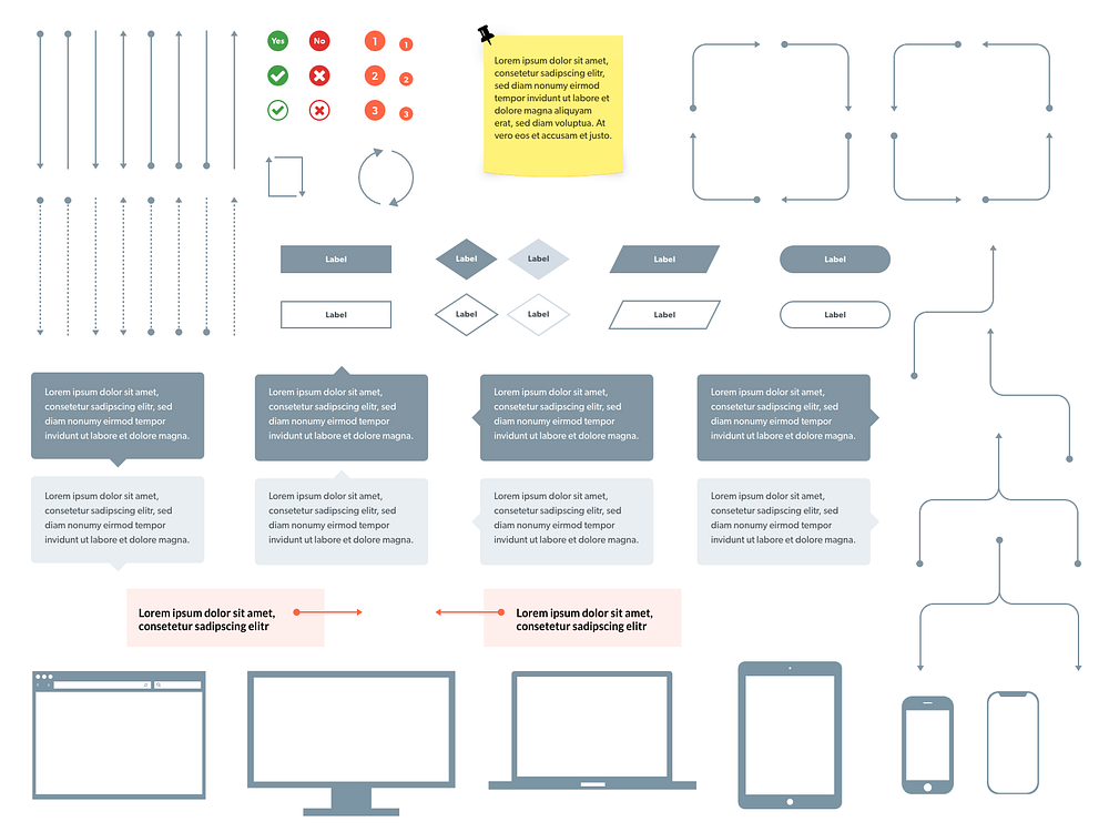 Design Elements for User Flowcharts by Dave Tross | dekedesign on Dribbble