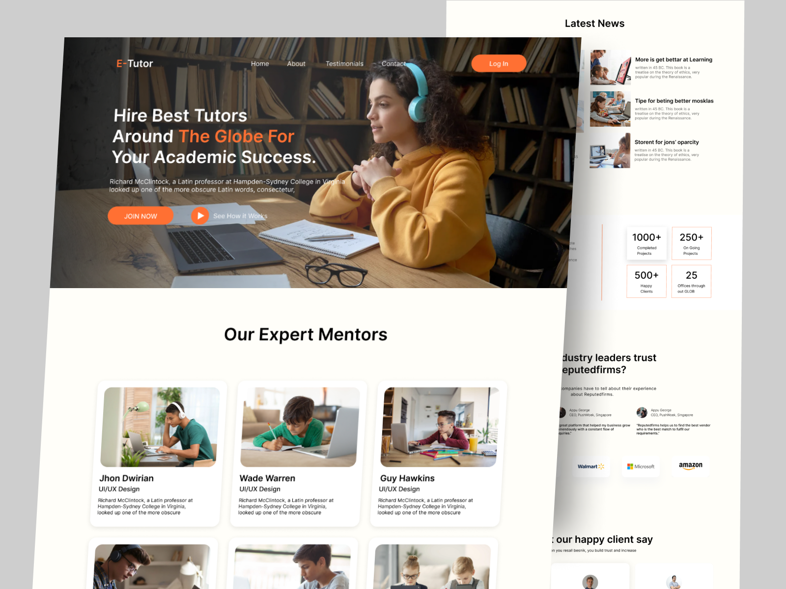 Education website landing page by Ikram hossain on Dribbble