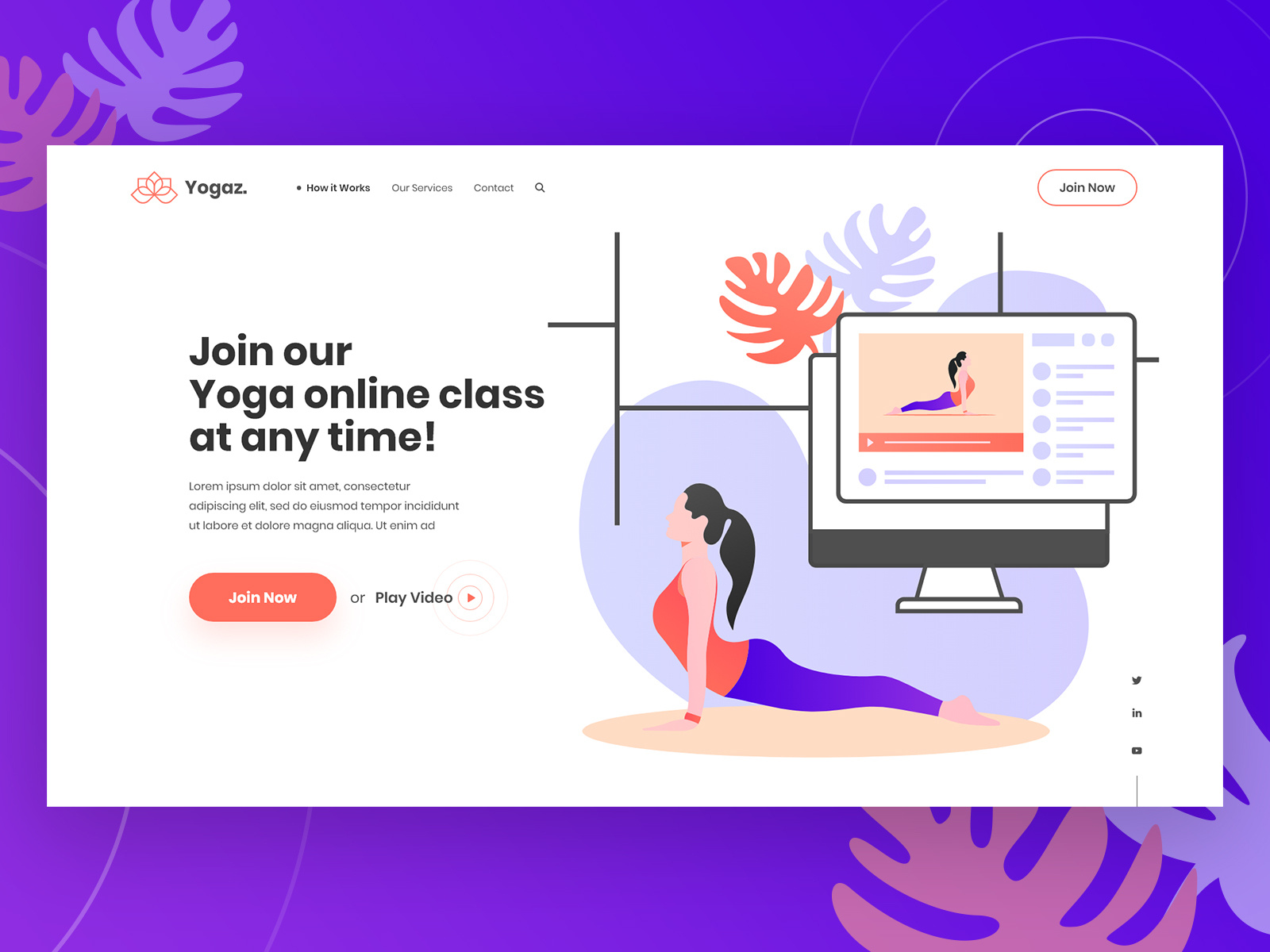 Yoga Online Class Landing Page Design by Tonmoy Kamroker on Dribbble