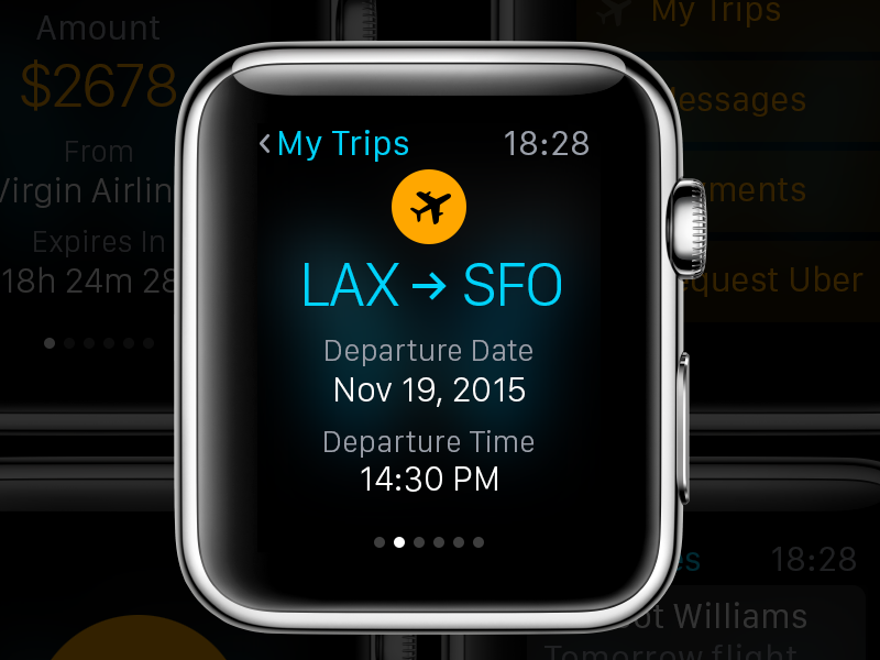 Flight iWatch app by Carlos Gomes on Dribbble