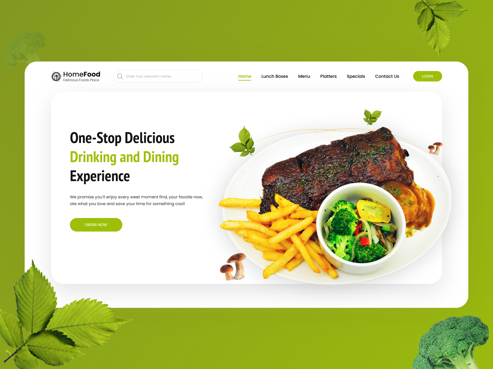Hero Header for Restaurant by Raj Kumar on Dribbble