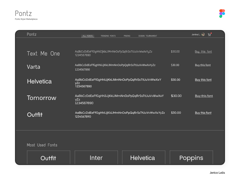 Pontz a Typography Marketplace (Hero Design) by Jerico Lelis on Dribbble