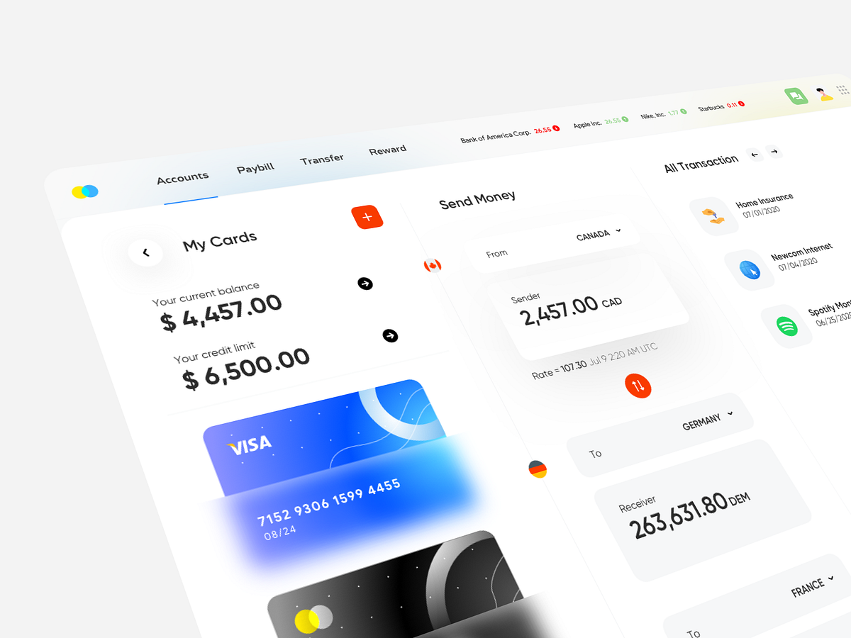 Online Banking Web app by Ariuka for Awsmd on Dribbble