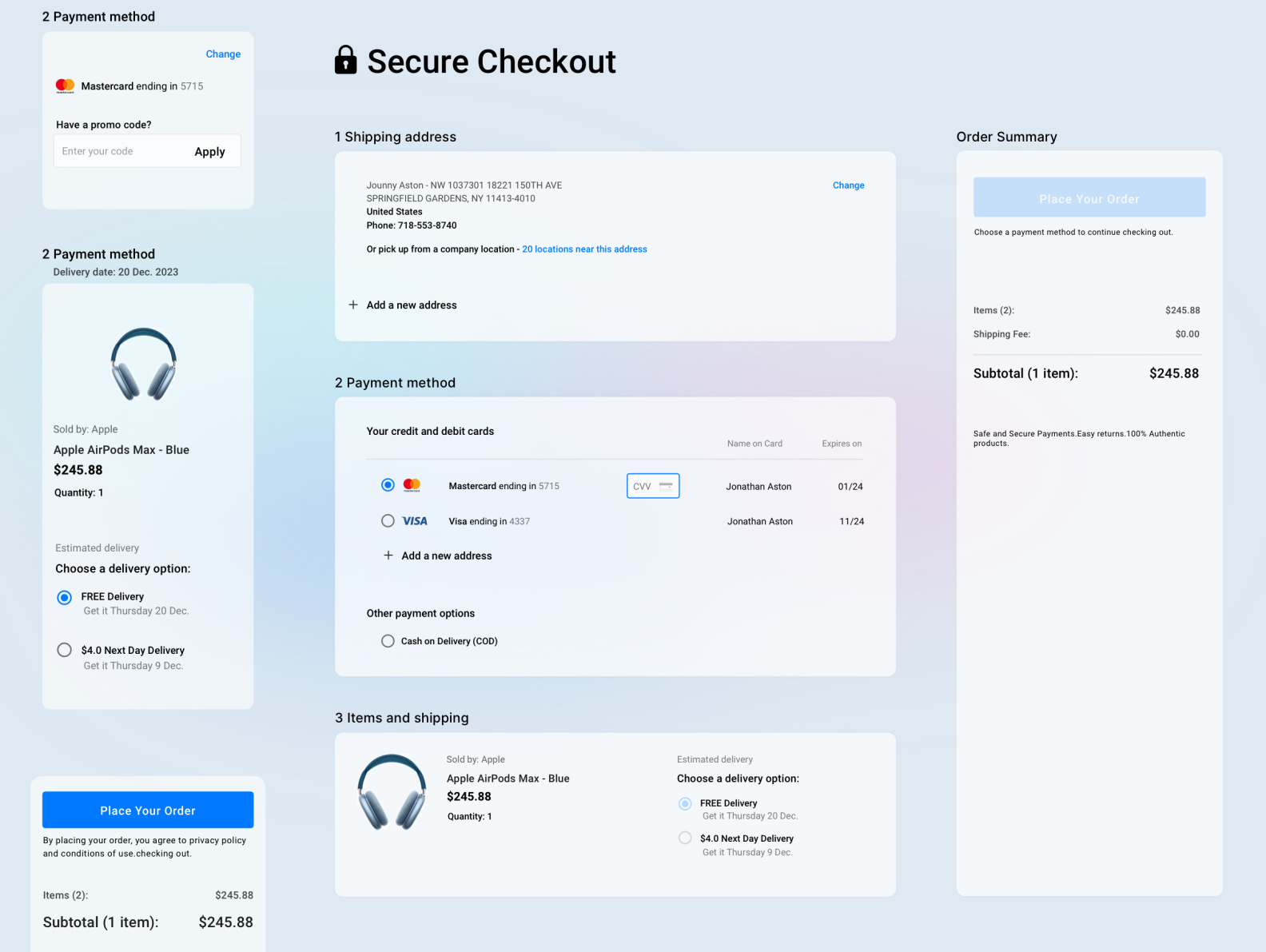 Ecommerce Checkout by Faisal Al-Da'aja on Dribbble
