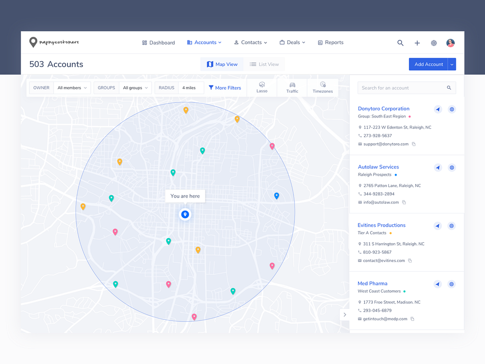 Map visualization by Ashmita Bhattacharyya for Map My Customers on Dribbble