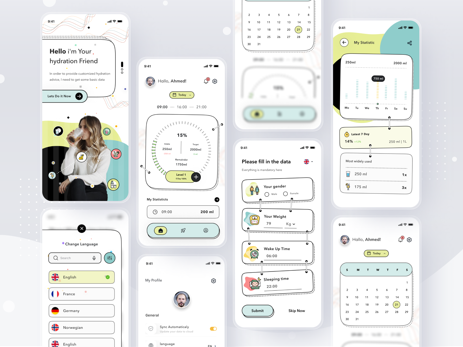Water Reminder App by Sulton handaya for Pelorous on Dribbble