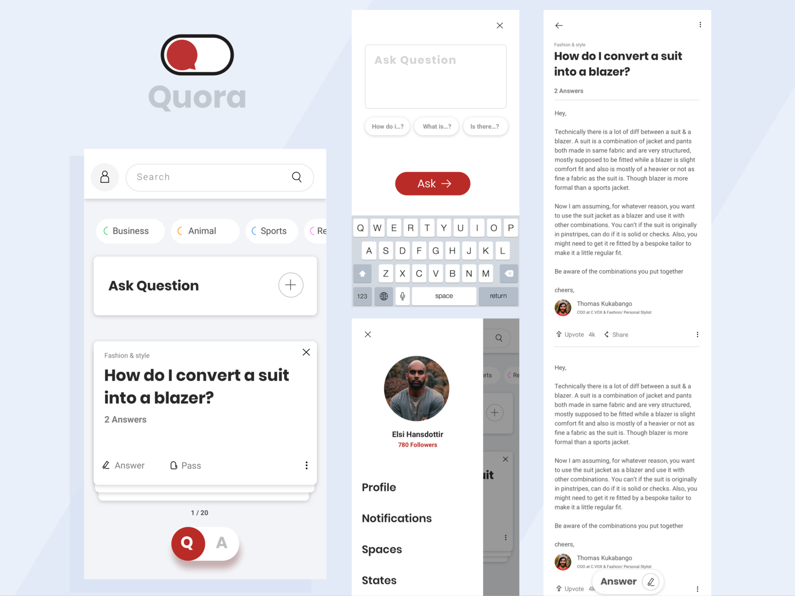 Quora Concept design by aaabs on Dribbble