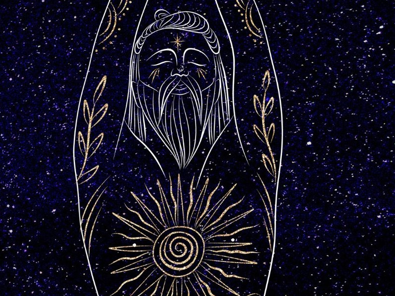 Blue Dark Line Art Illustrated Cosmic Yoga Man by Zuhab Khan on Dribbble