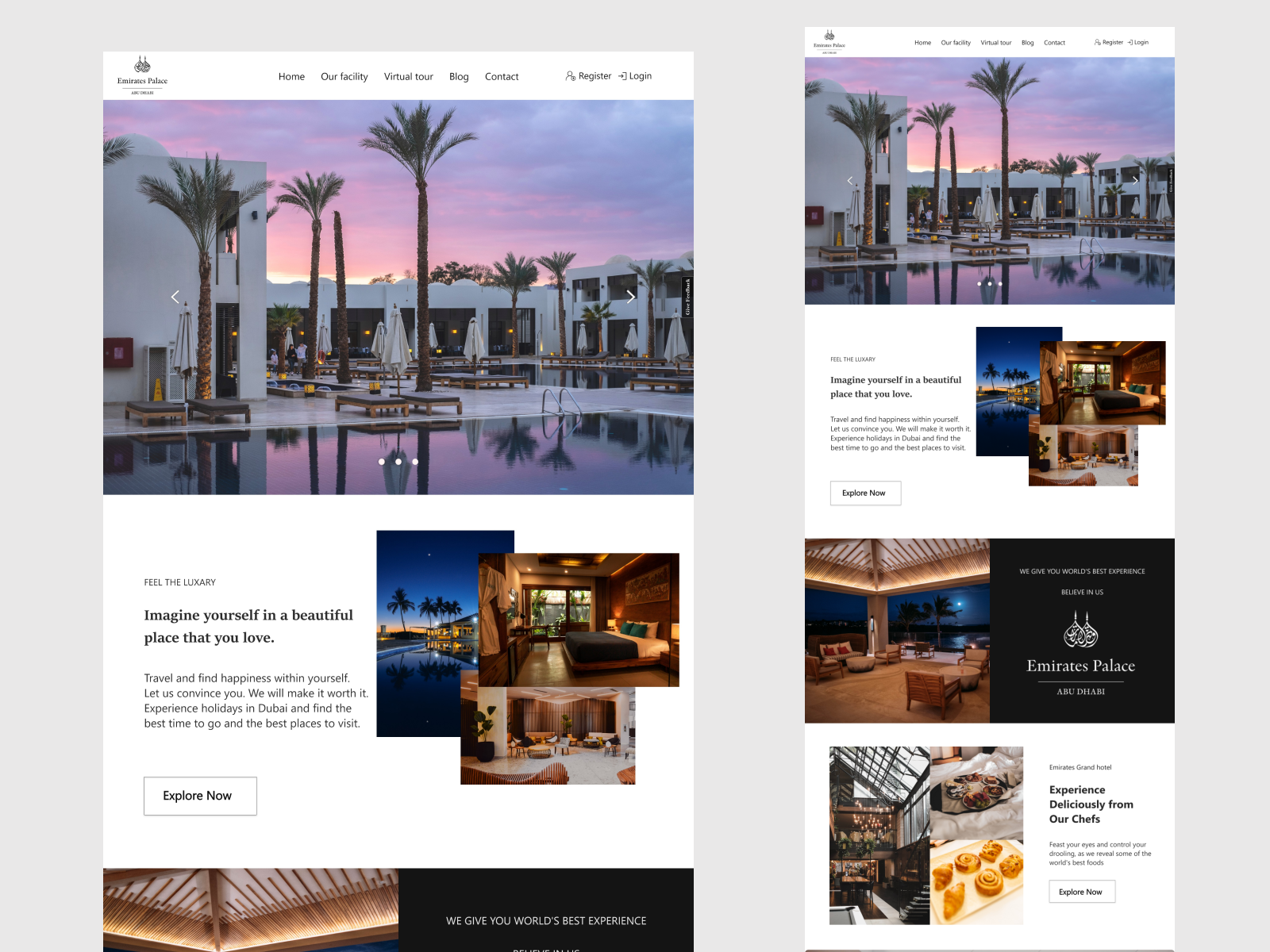 A hotel's website design by Sabbir rahman Sazzad on Dribbble
