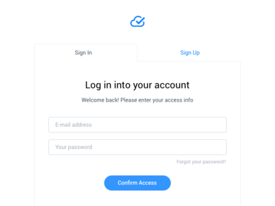 Sing In / Sign up forms by Eder Rengifo - Dribbble