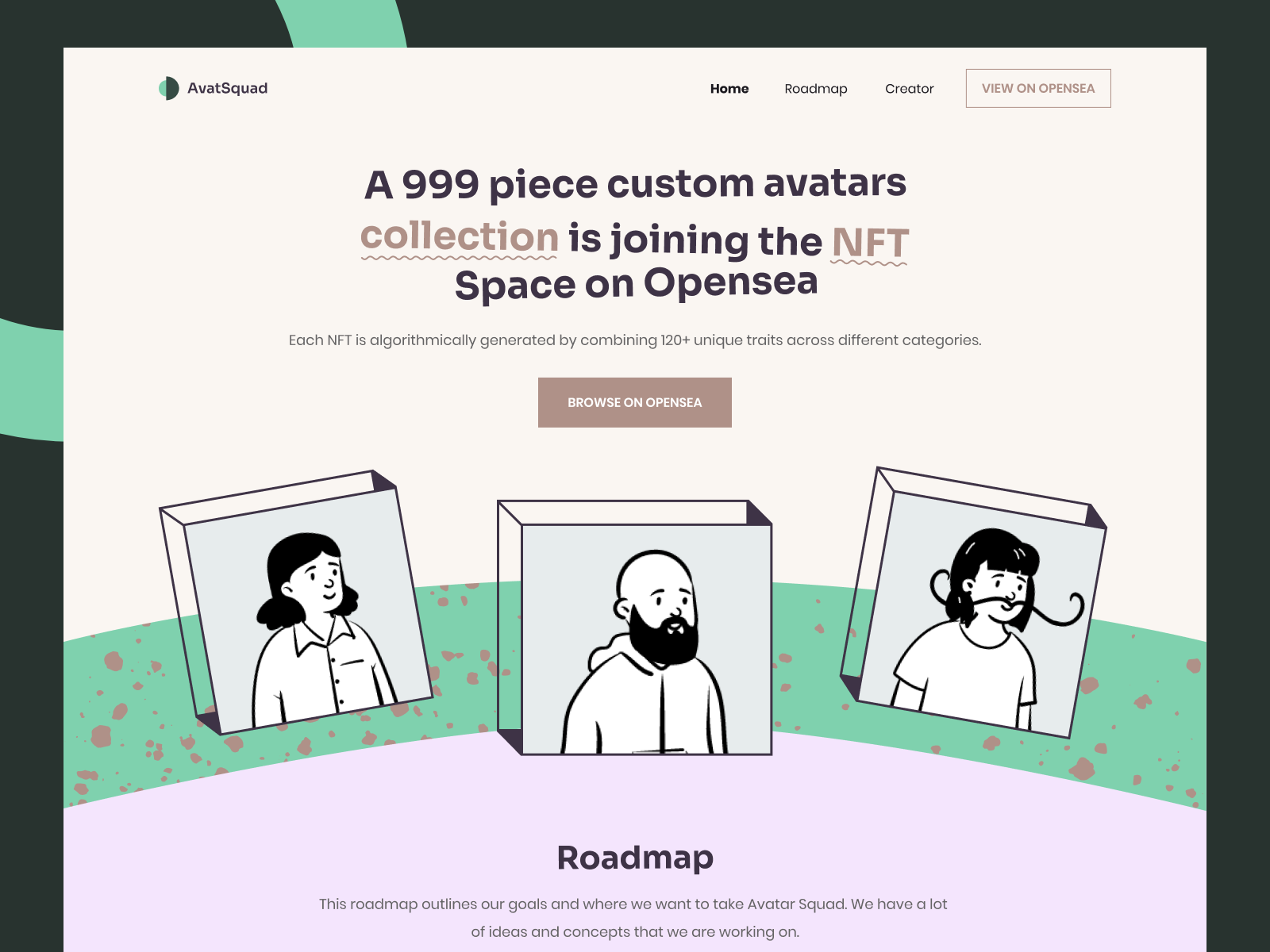 Avatar NFT Landing Page Header by Ibrahim emran on Dribbble