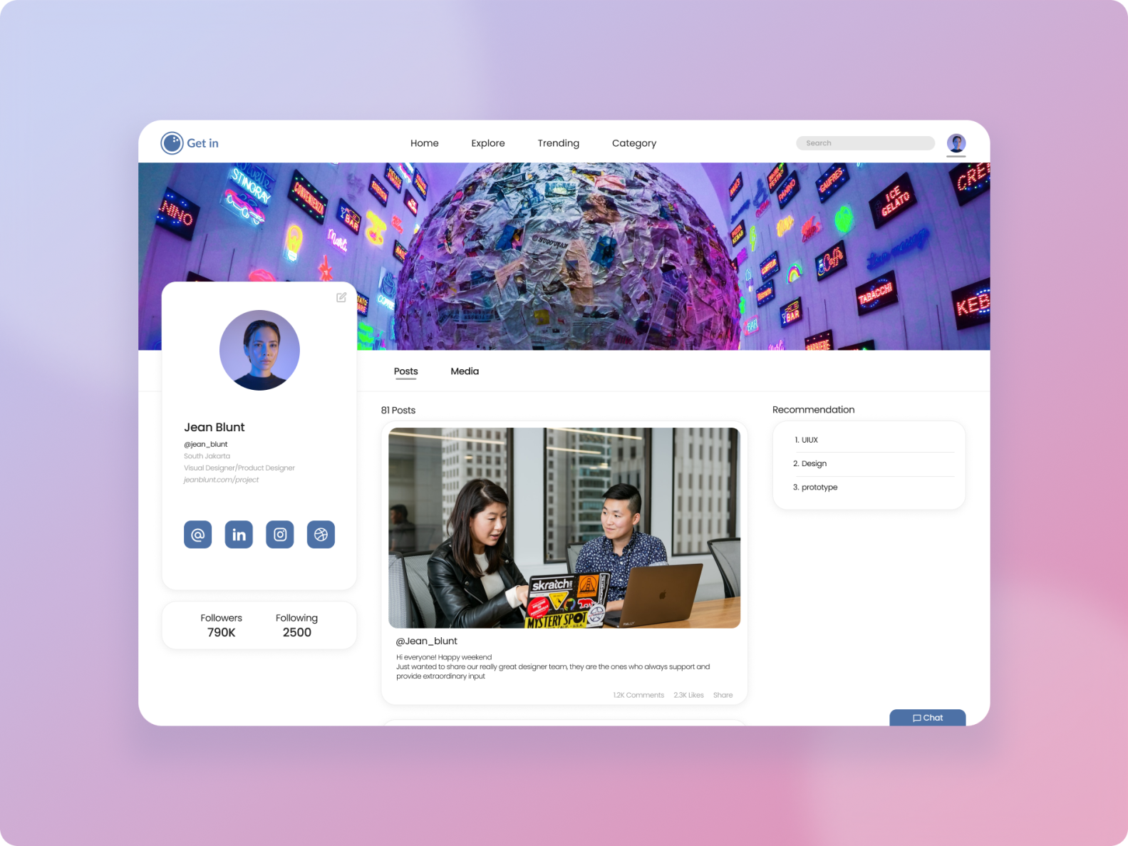 User Profile Website Version - Daily UI #006 by Alfi Wicaksono on Dribbble