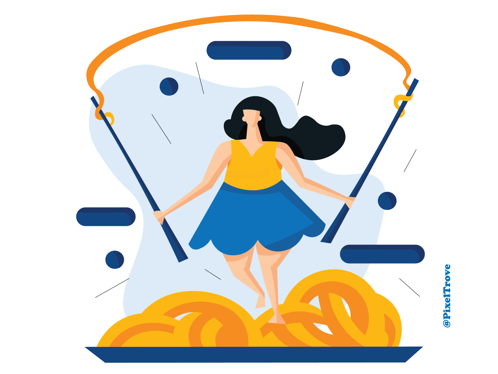 Noodle Jump - Food themed Illustration by Pixel Trove on Dribbble