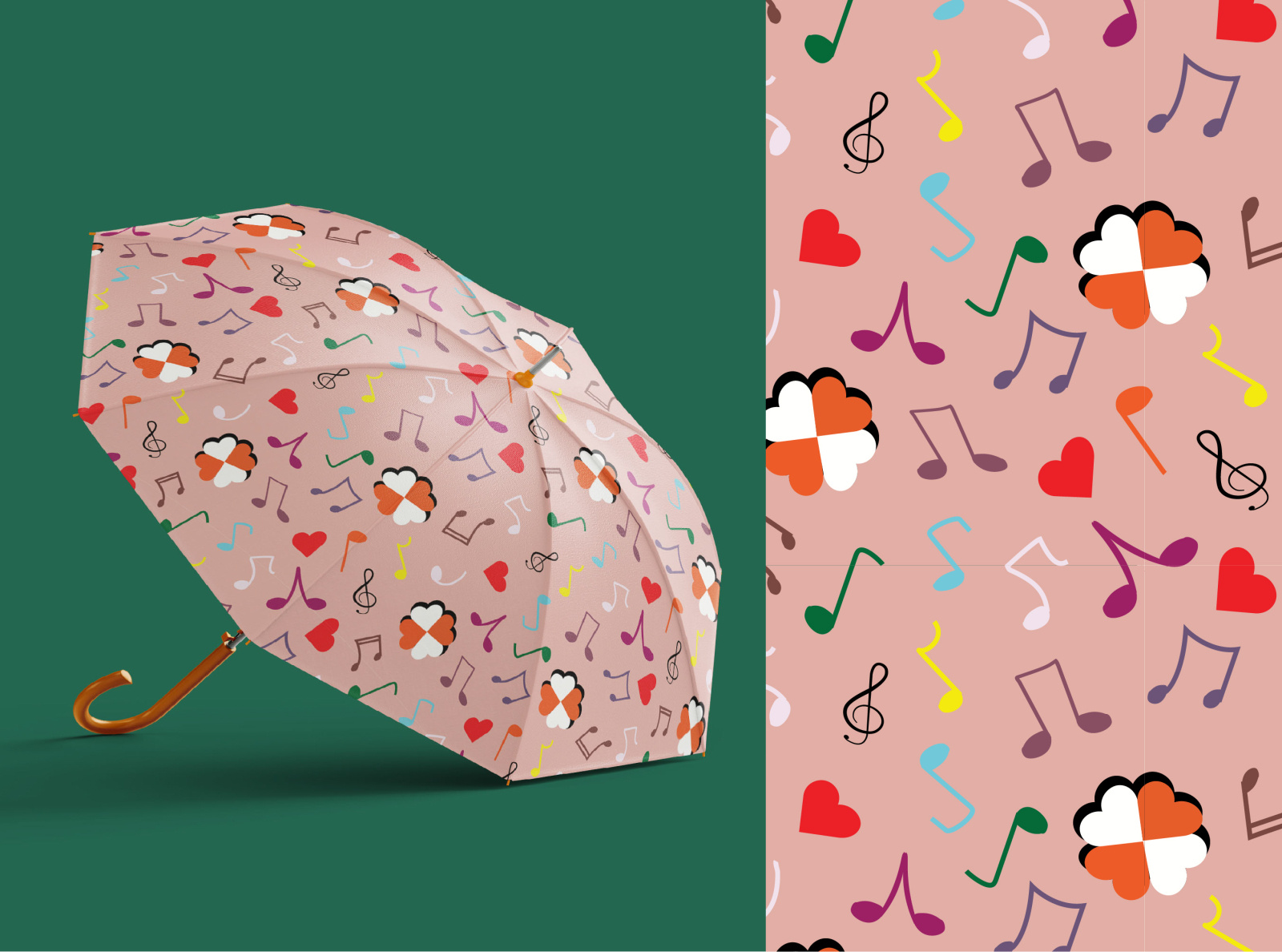 Heart and music symbols vector repeat pattern by snadiacreations on ...