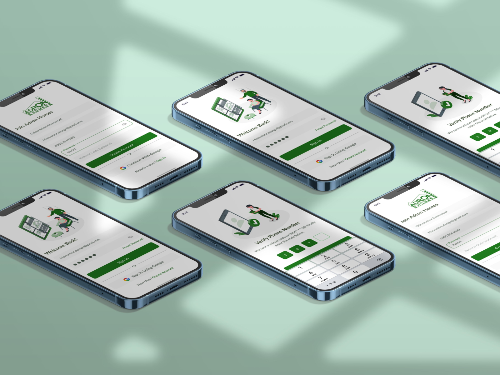 Authentication Screens | Adron Homes by Emmanuel Odoemelam on Dribbble