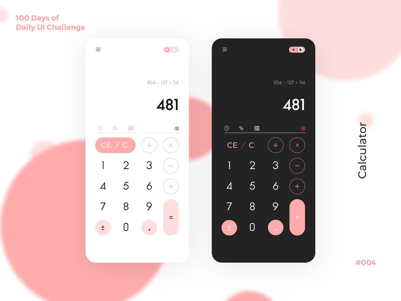 100 Days of UI - Day #004 (Calculator) by Muhammad Rafy "Murfy" on Dribbble