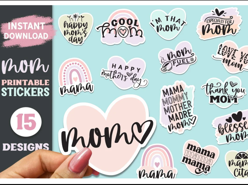 Mom Printable Stickers Design by Edgar Brito on Dribbble