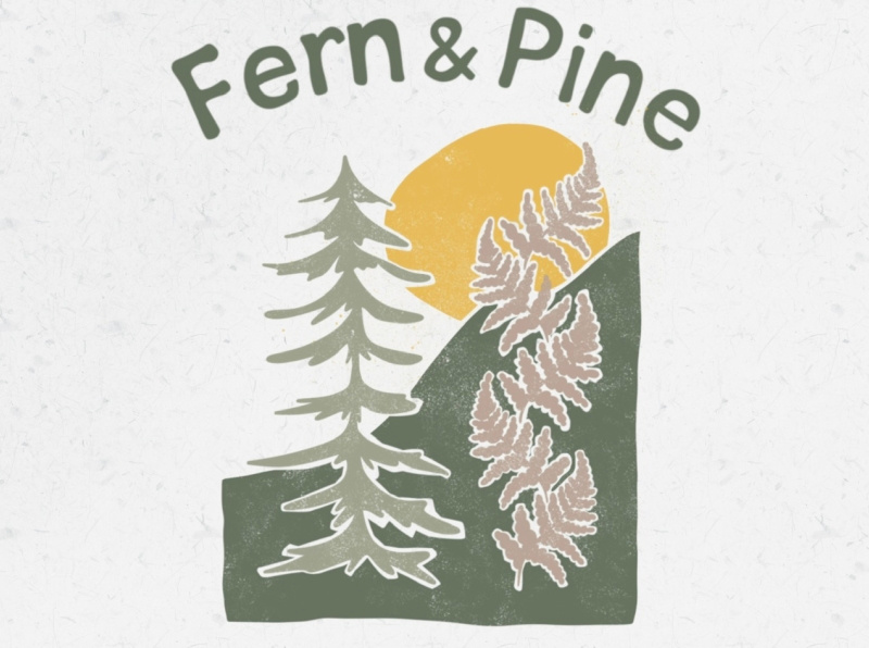 Fern & Pine - hand lettering and badge by Chloe DuBois on Dribbble