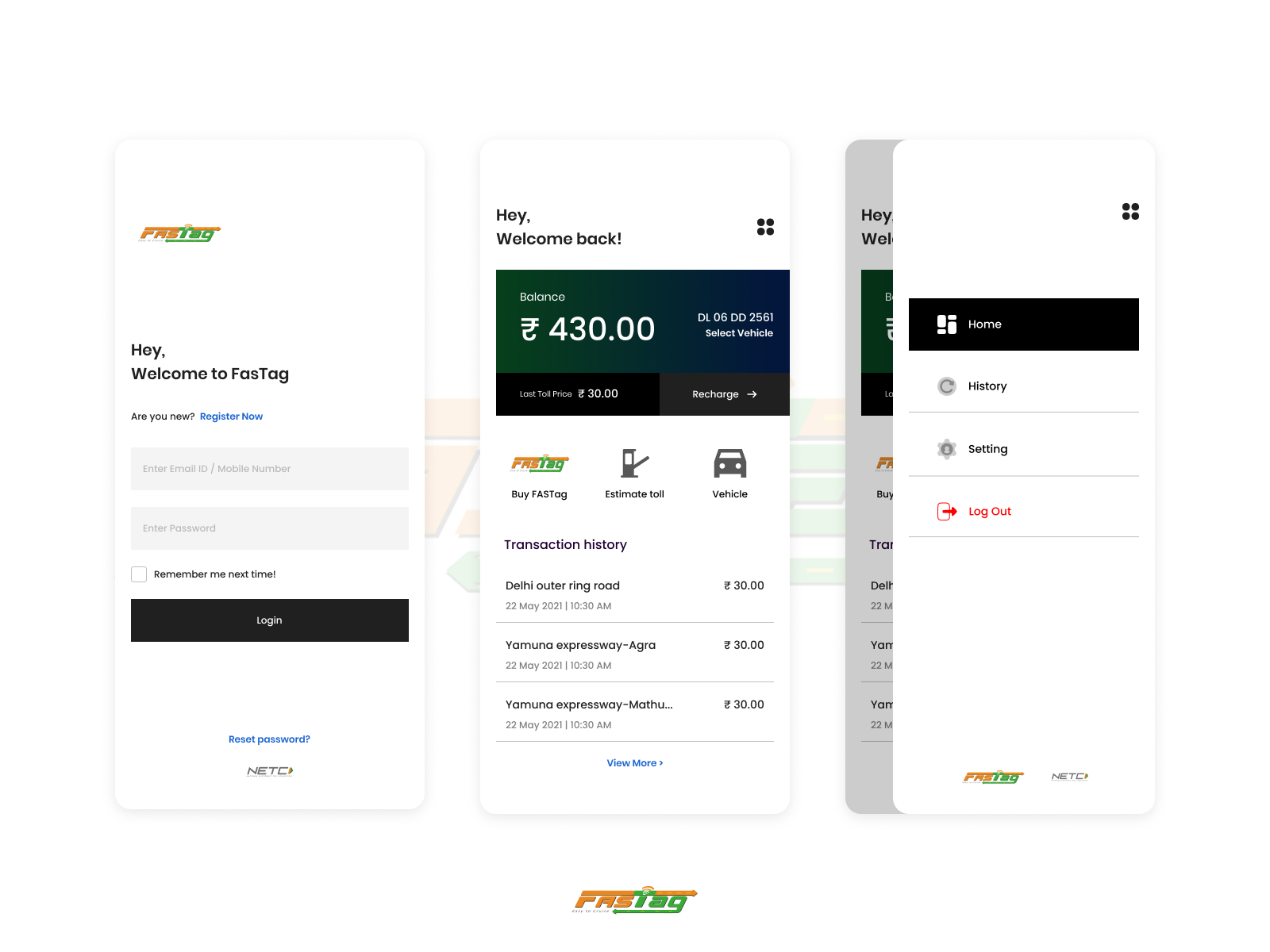 Fastag App - Design Concept by Revanth on Dribbble