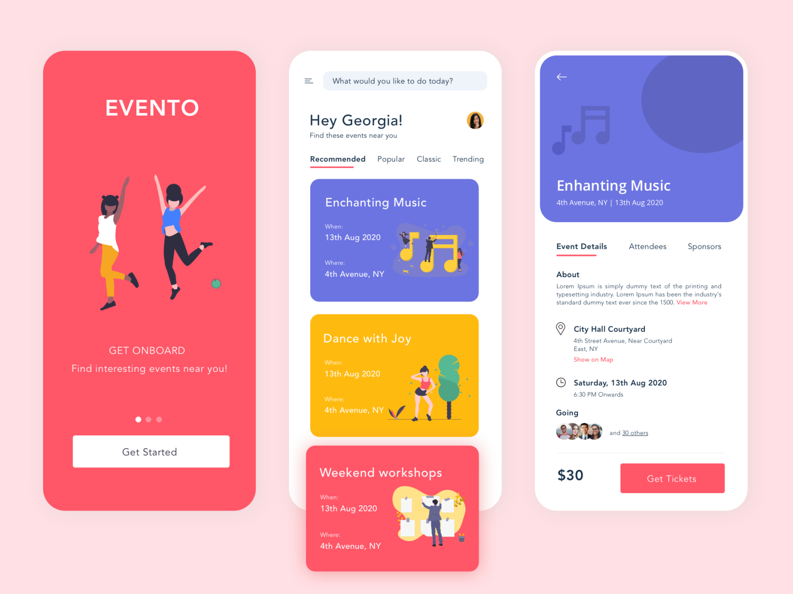 Evento - An Event Booking Application by Shriya Shekhar on Dribbble