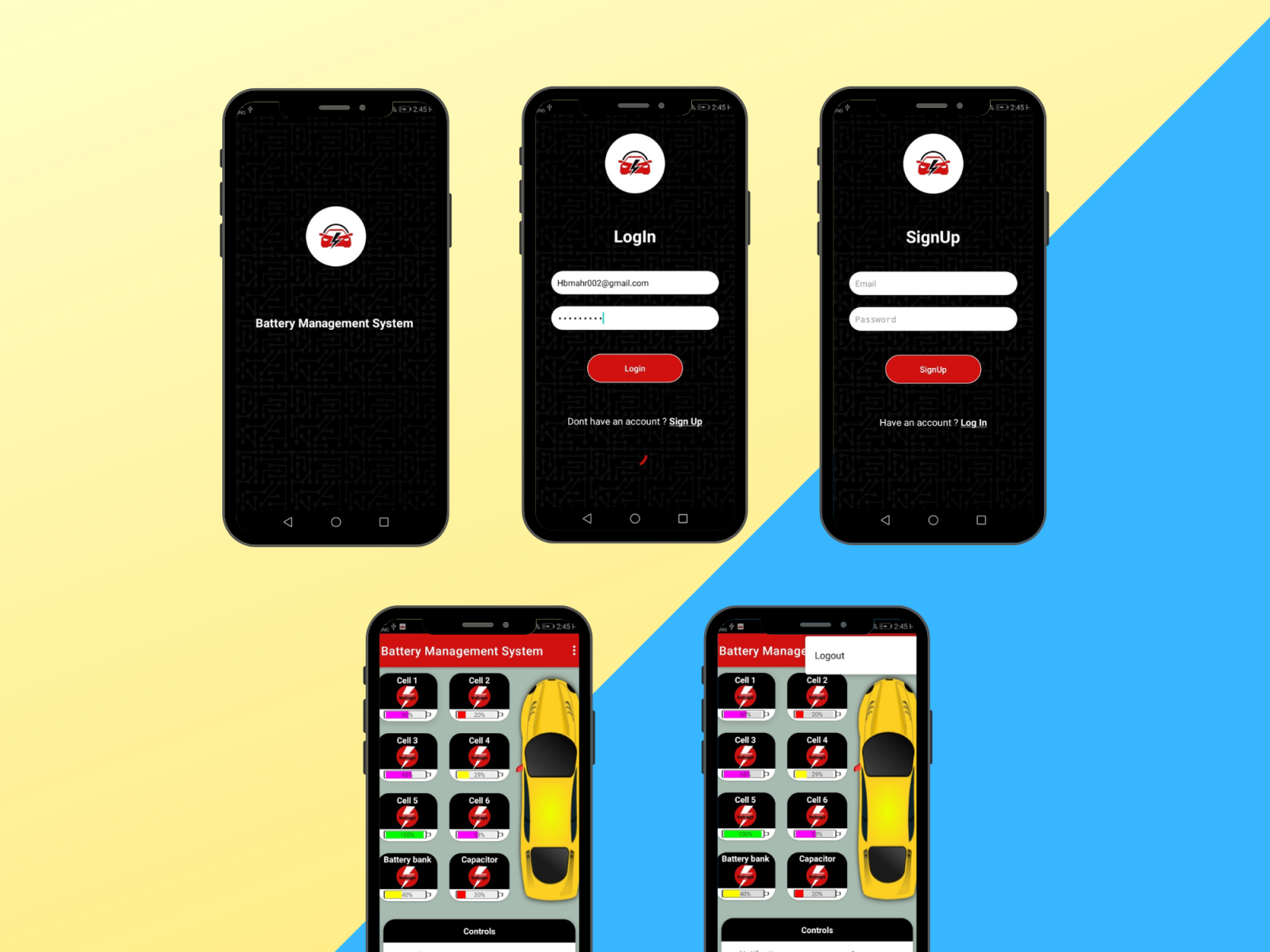 Battery Management System - Mobile App - UI/UX Design by Samreen Akbar ...