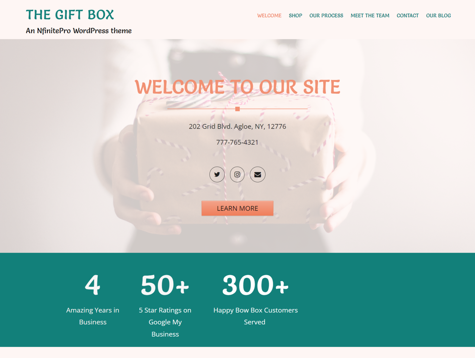 Gift Box | Home Page | Nfinite WordPress Theme by SitesByYogi on Dribbble