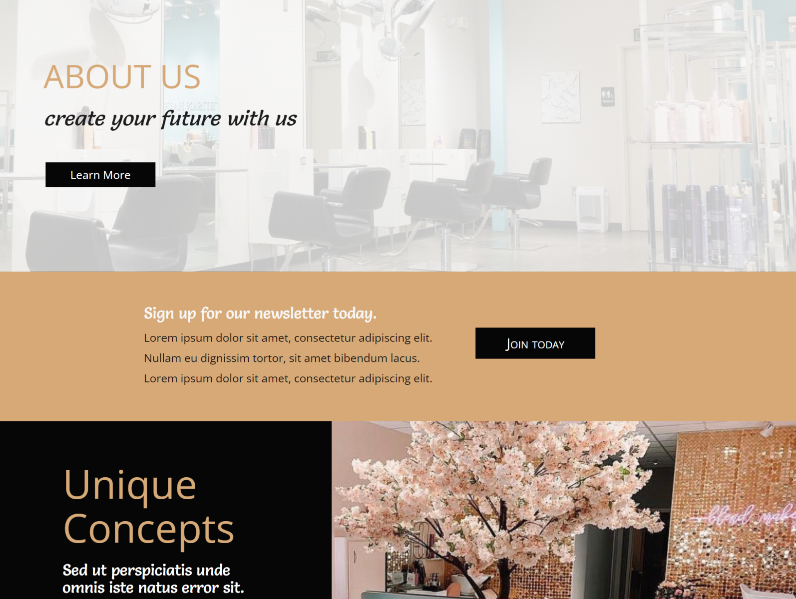 Beauty Salon | About Page | Nfinite WordPress Theme by SitesByYogi on ...