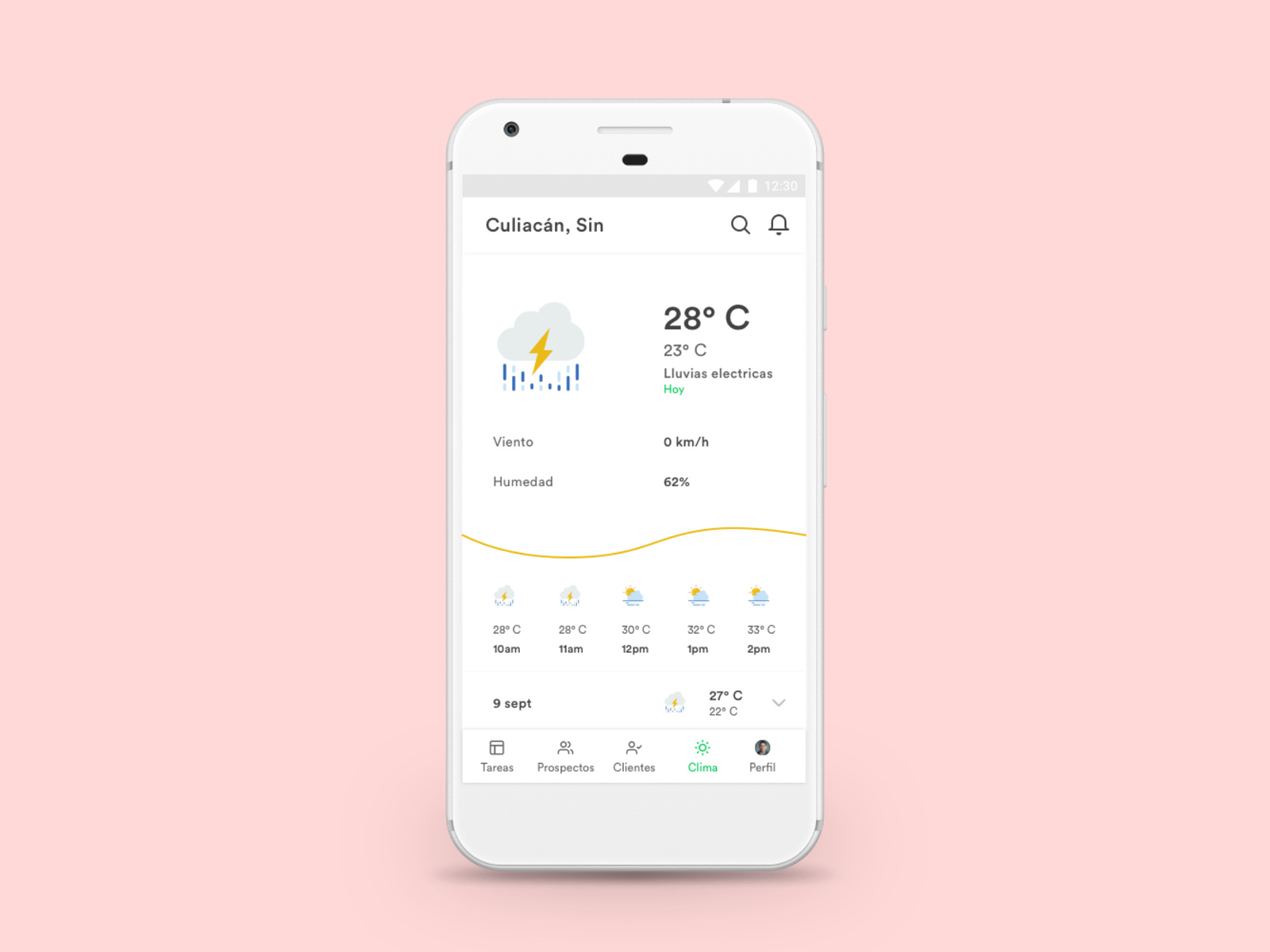 Weather UI by Jorge Toledo on Dribbble