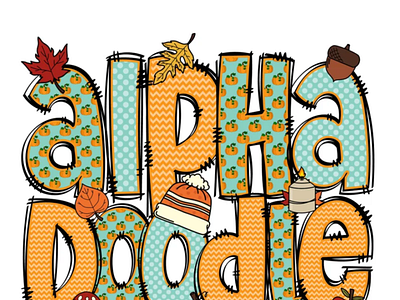 Fall Doodle letters with Clip Art,Hand Drawn Doodle Alpha Bundle by ...