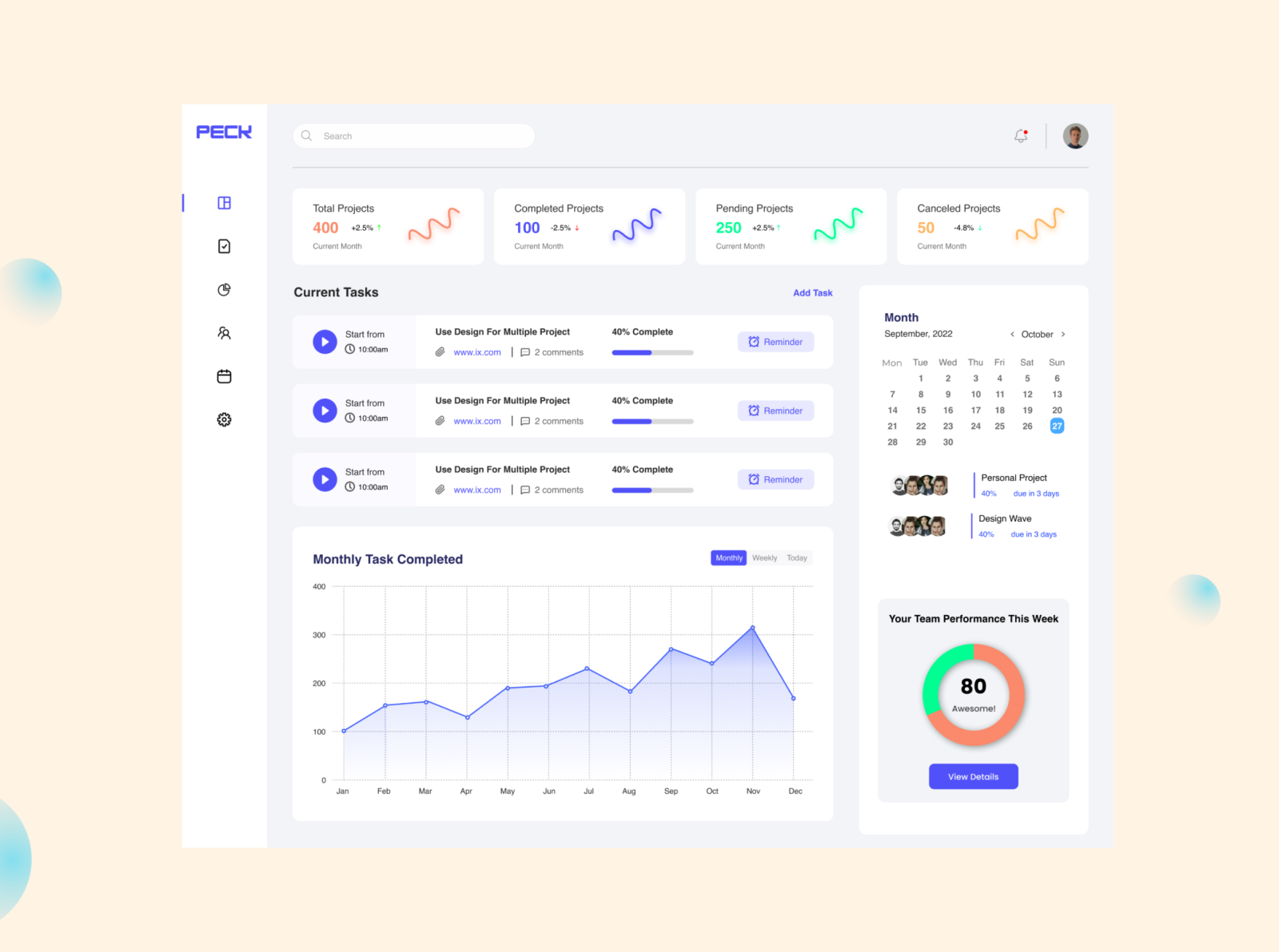 Task Management Dashboard by Daniel Oguntoye on Dribbble