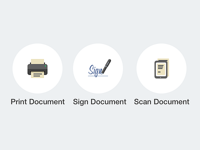 Print-Sign-Scan Icons by Roger Dean Olden on Dribbble