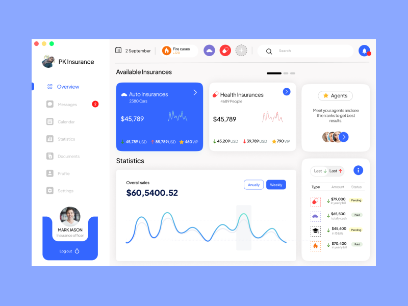 PK Insurance Dashboard by The Hafsa Khan on Dribbble