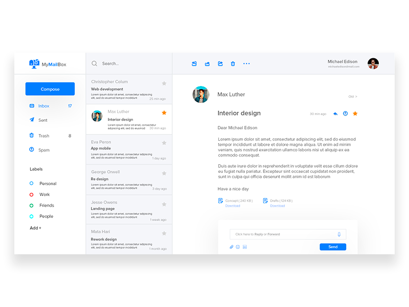 MyMailBox by Andrew Droug on Dribbble