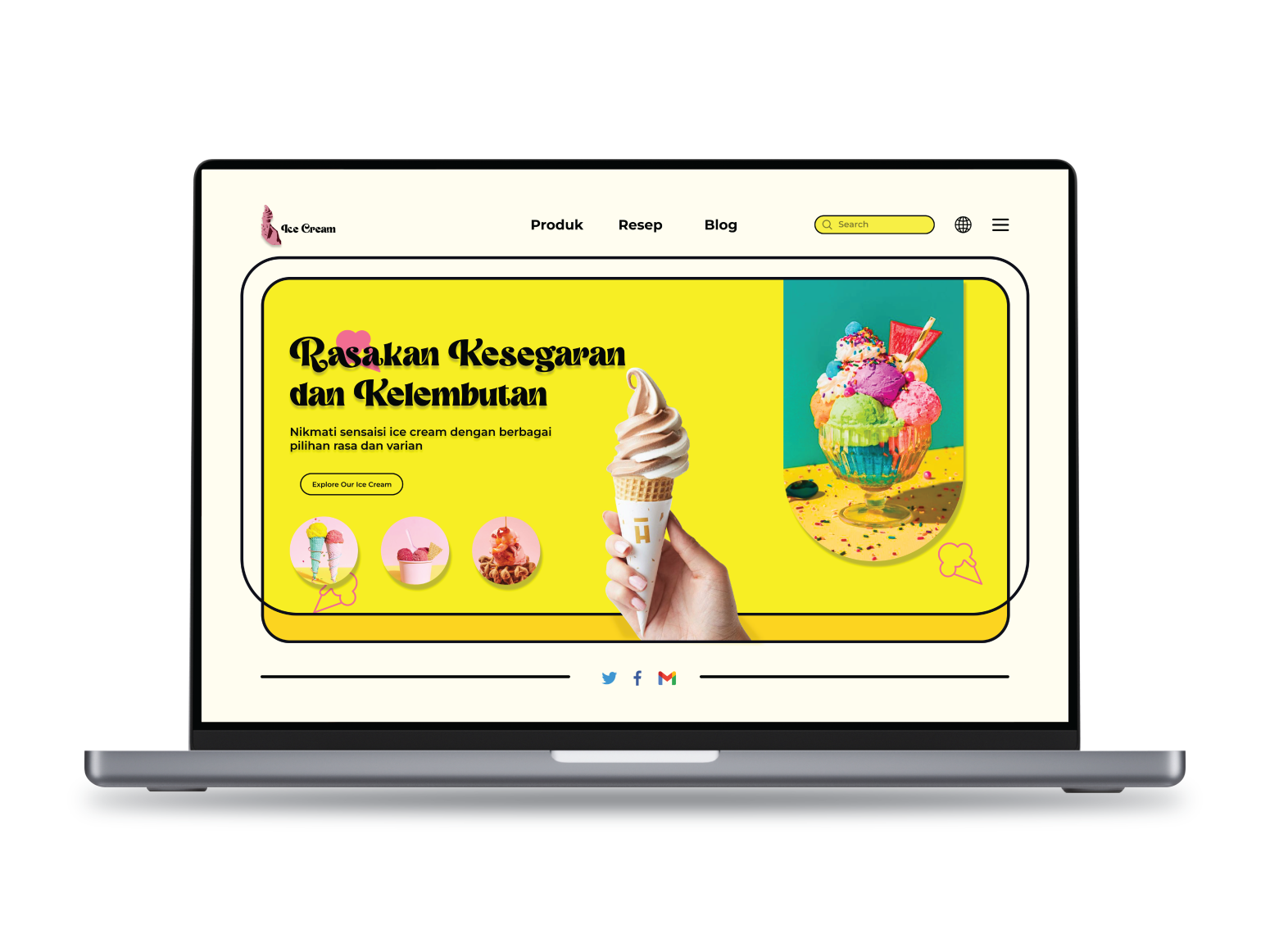 Ice Cream Landing Page by Angga Pramudia on Dribbble