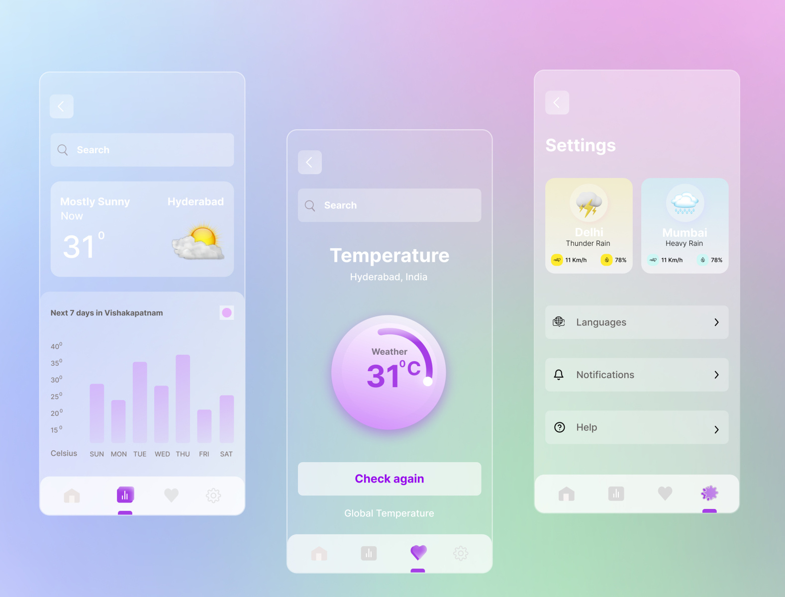 Weather App by Lakshmi on Dribbble
