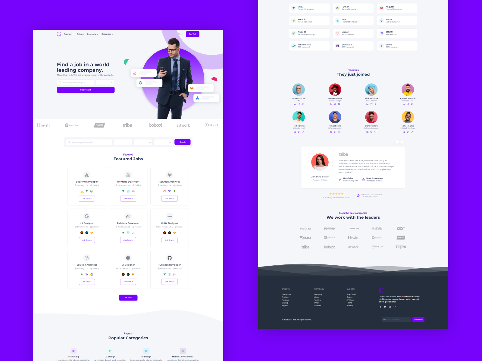 Vulk - Jobs landing page by Driss Chelouati on Dribbble