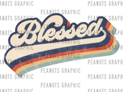 Retro Blessed PNG Sublimation Design, Vintage by Peanuts Graphic on ...