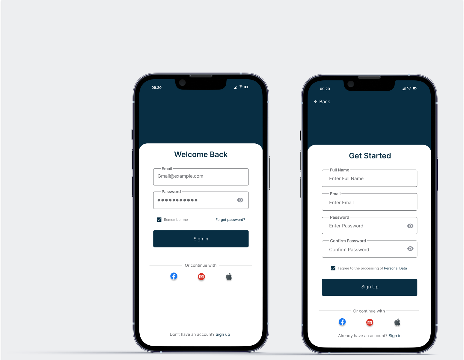 login and sign up page interface by Bankole Adeyemo on Dribbble