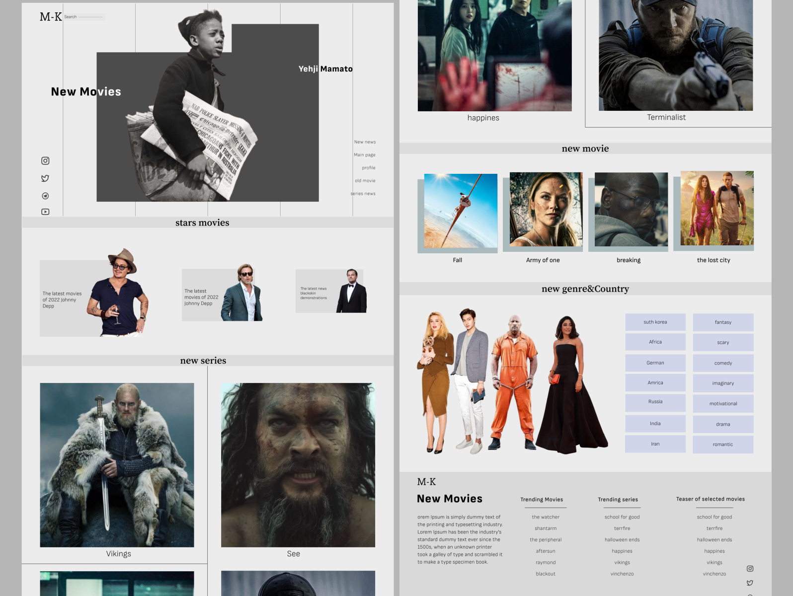 Movie introduction site by hadiseh shabani on Dribbble