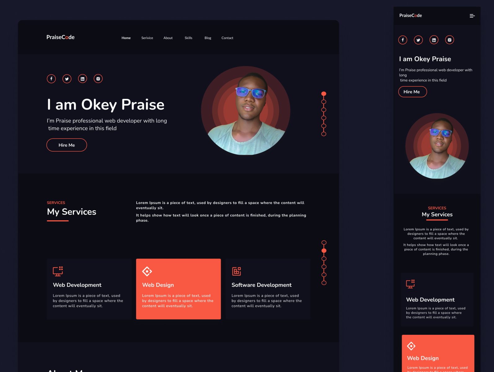 Web developer Portfolio by Nnaji Christian on Dribbble