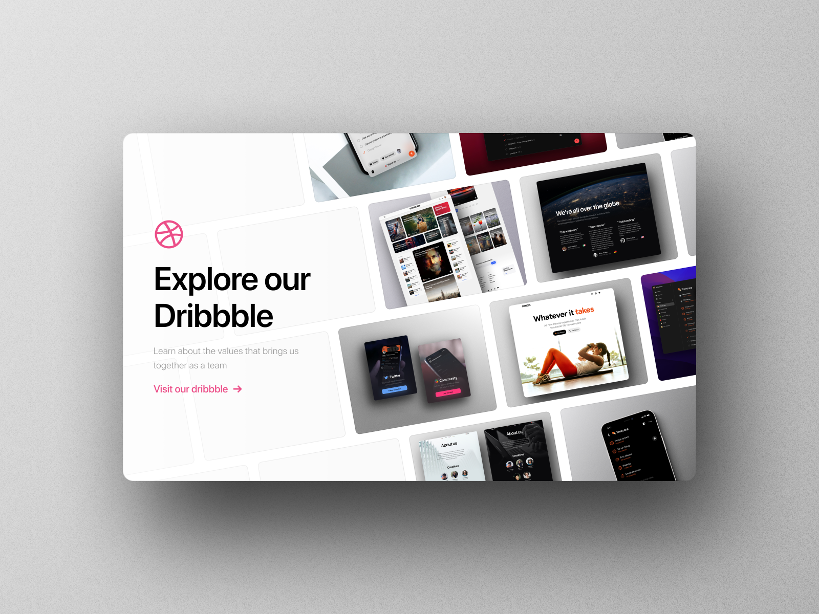 Call to Action Dribbble Card by MG 💫 on Dribbble
