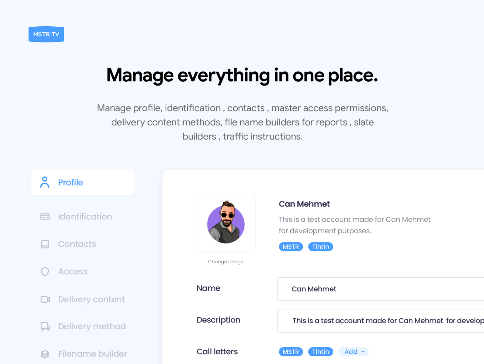 Manage profile by Can Mehmet on Dribbble